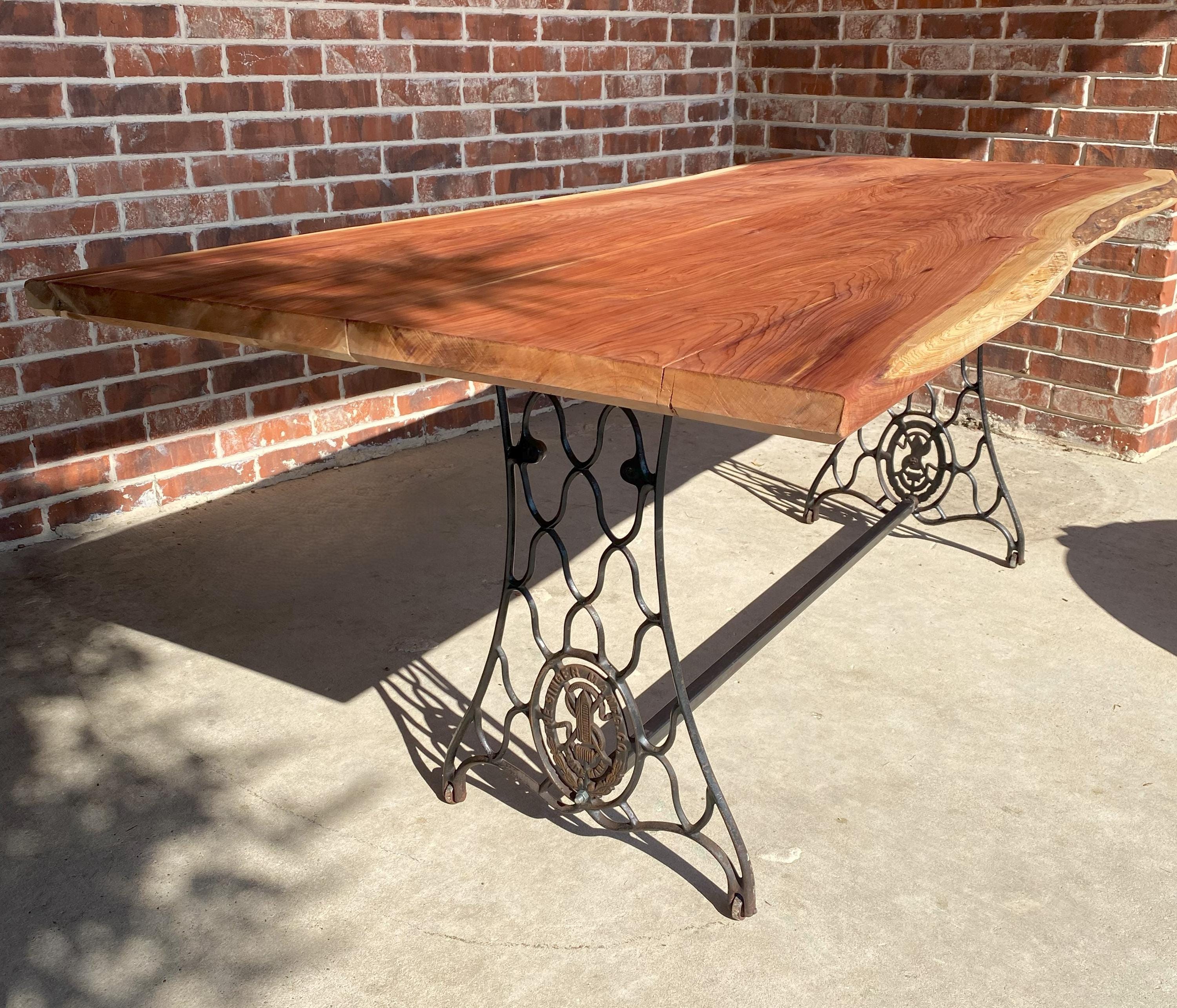 Cedar Table on Singer Sewing Machine Frame - Etsy