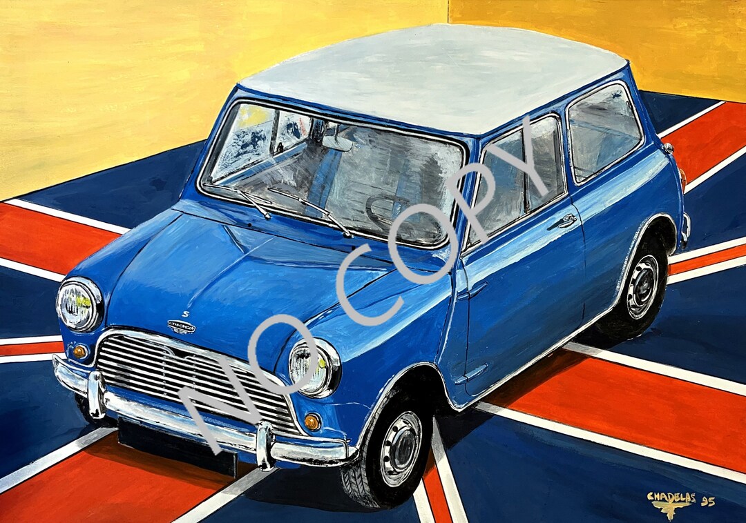 Mini Cooper Drawing - Etsy