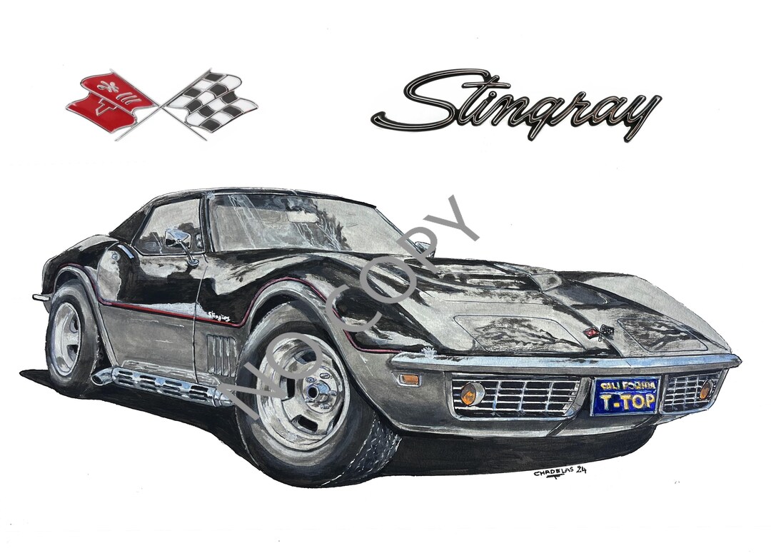 CORVETTE C3 STINGRAY Drawing - Etsy