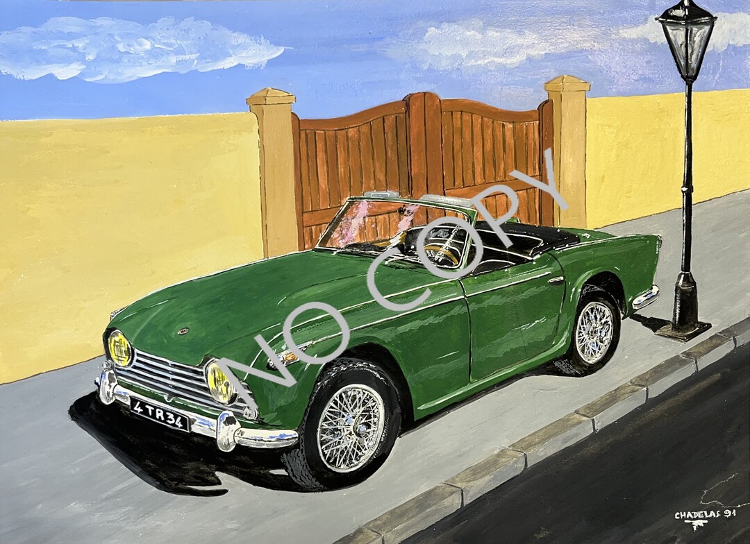 TRIUMPH TR4 DRAWING - Etsy