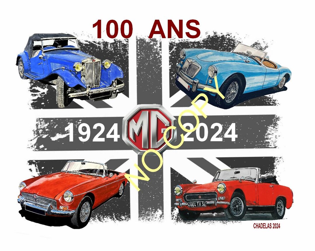 100 YEARS MG Drawing - Etsy