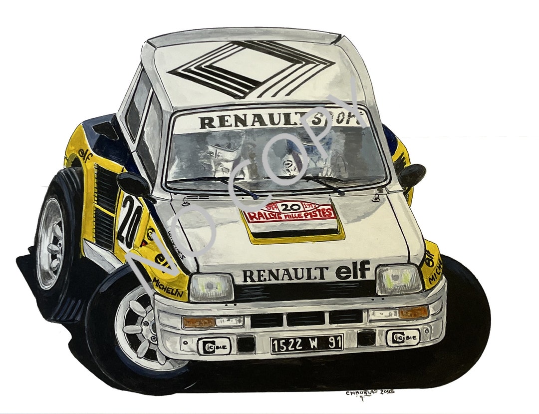 RENAULT 5 TURBO Caricature - Etsy