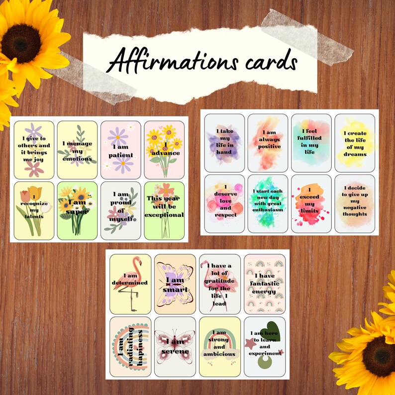 40 Affirmations Cards, Printable Affirmation Cards, Positive ...