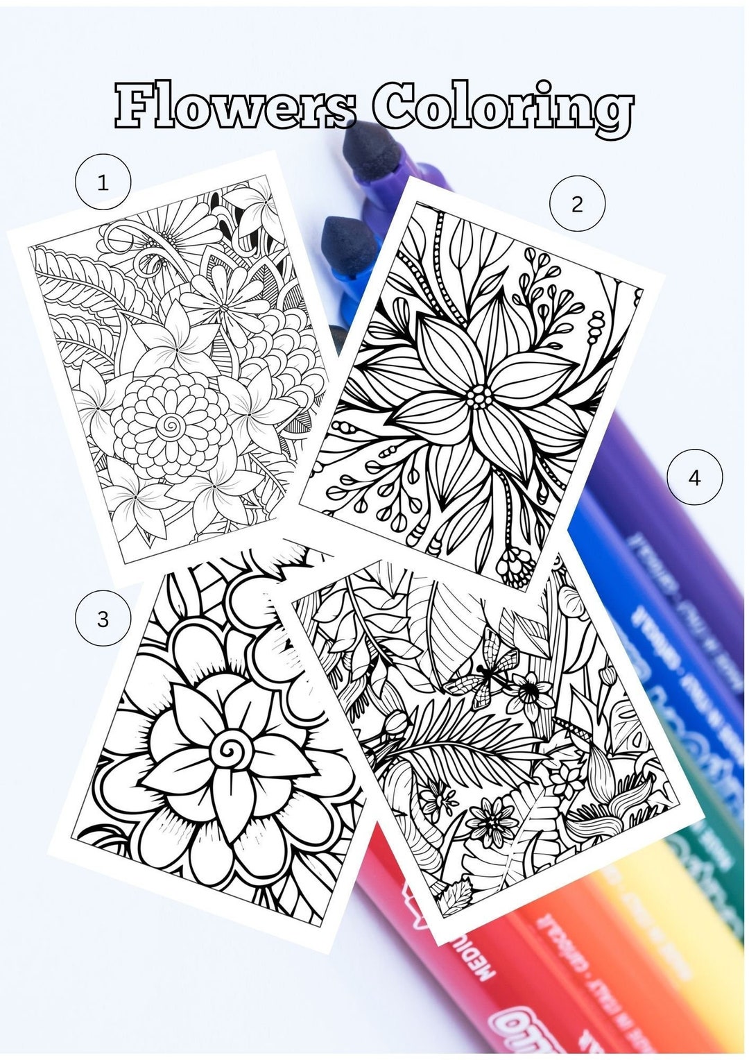Flower Coloring Pages, Coloring Pages, Elegant Floral Pattern, Relaxing ...