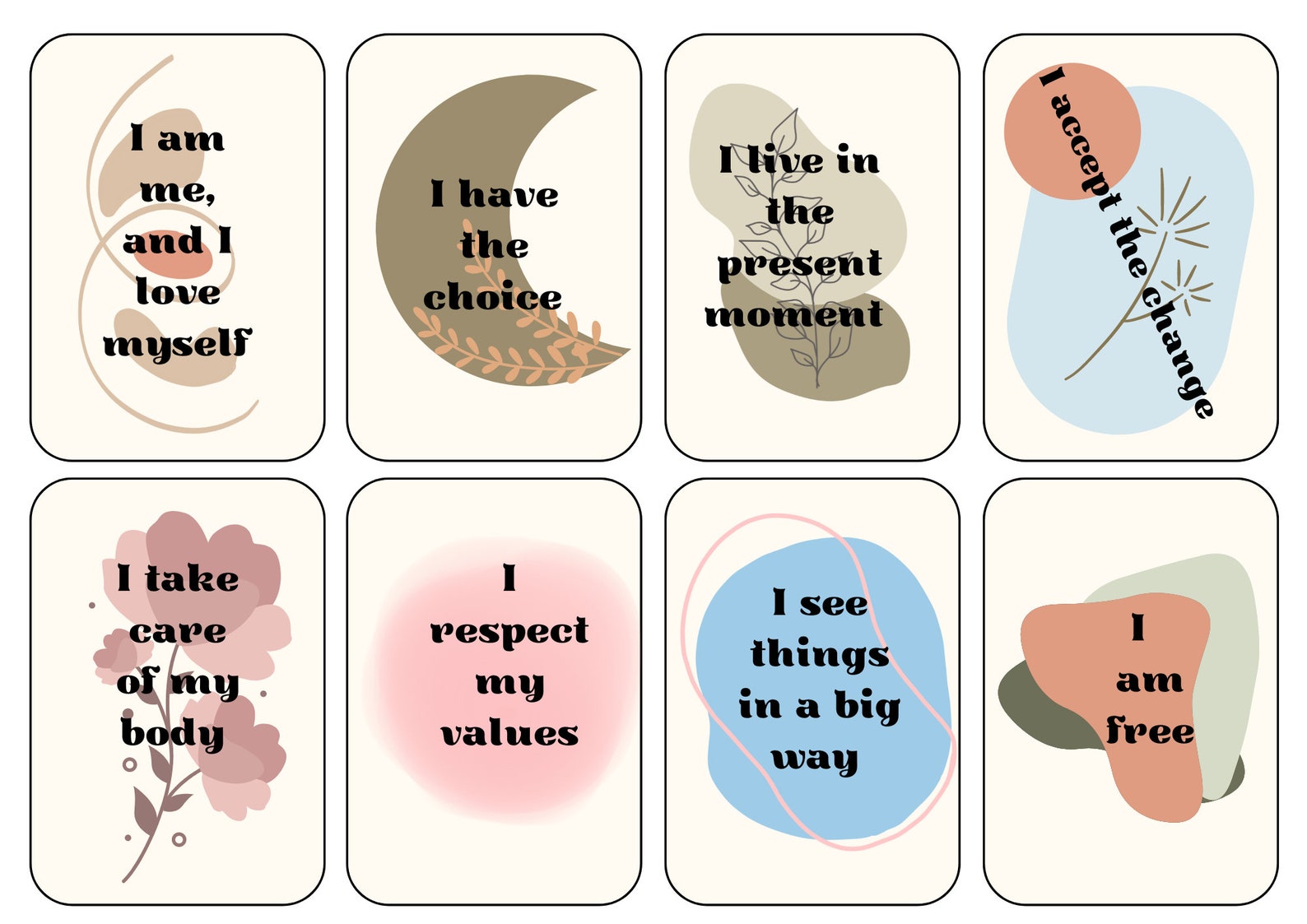 40 Affirmations Cards, Printable Affirmation Cards, Positive ...