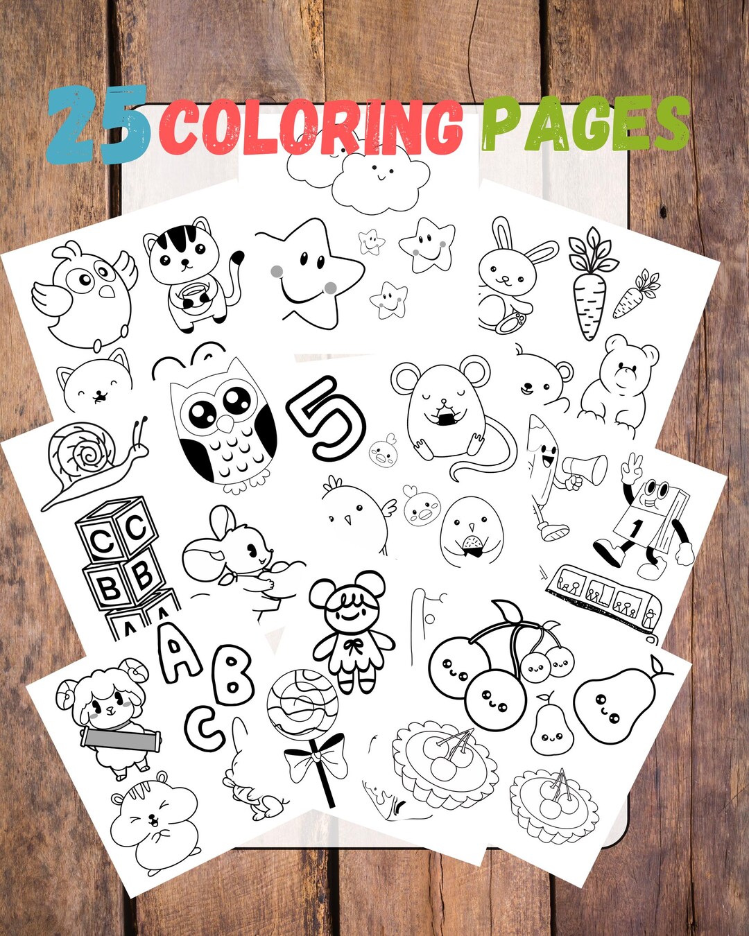 25 Coloring Pages for Kids, Kawaii Coloring Page, Printable Coloring ...