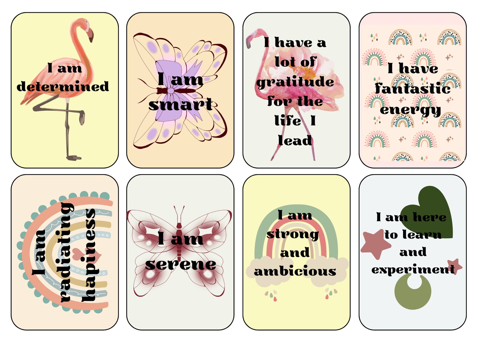 40 Affirmations Cards, Printable Affirmation Cards, Positive ...