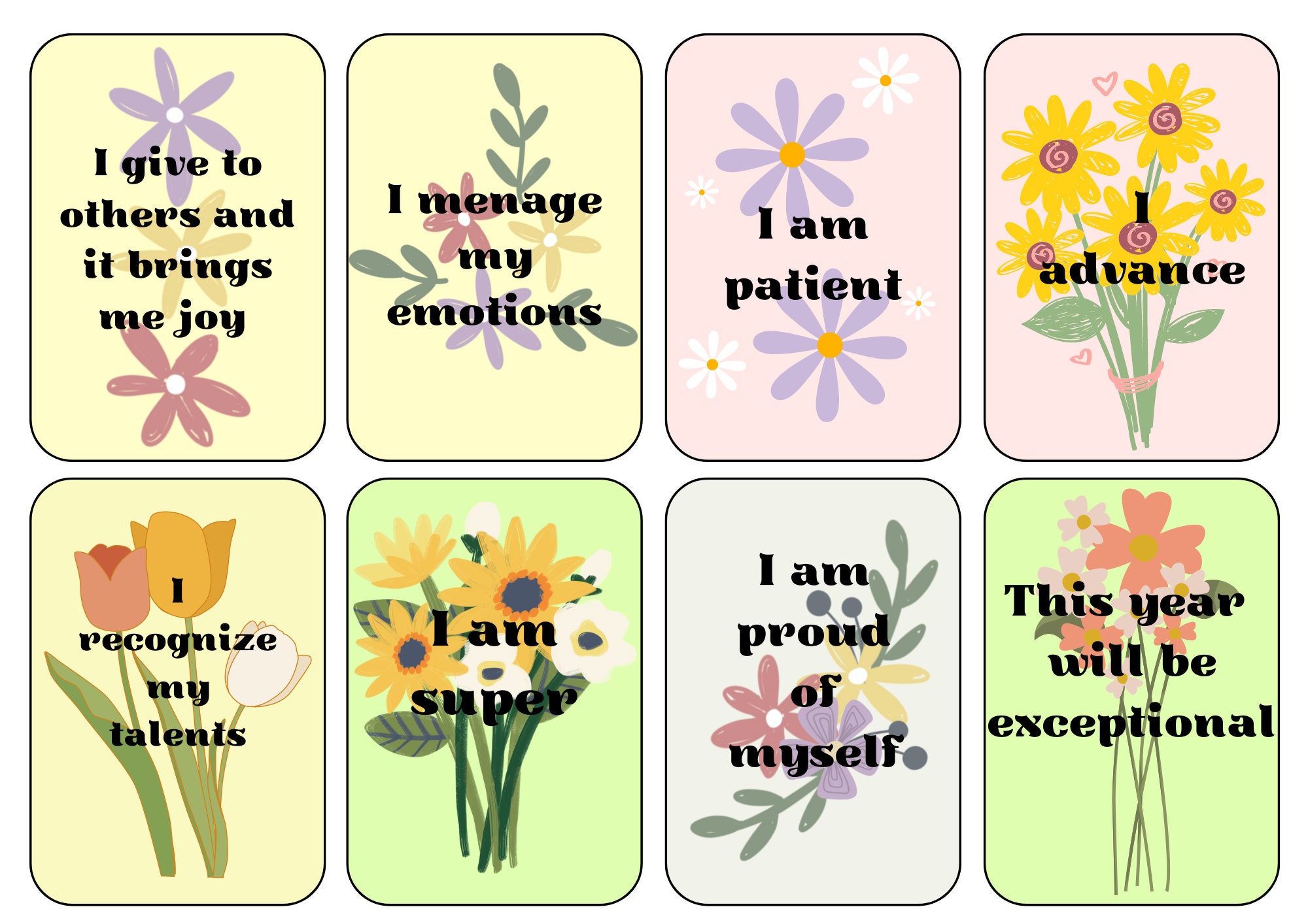 40 Affirmations Cards, Printable Affirmation Cards, Positive ...