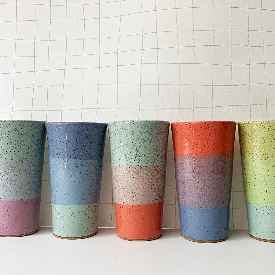 Handmade Stoneware Pint Glass, Modern Speckled Stoneware - Etsy