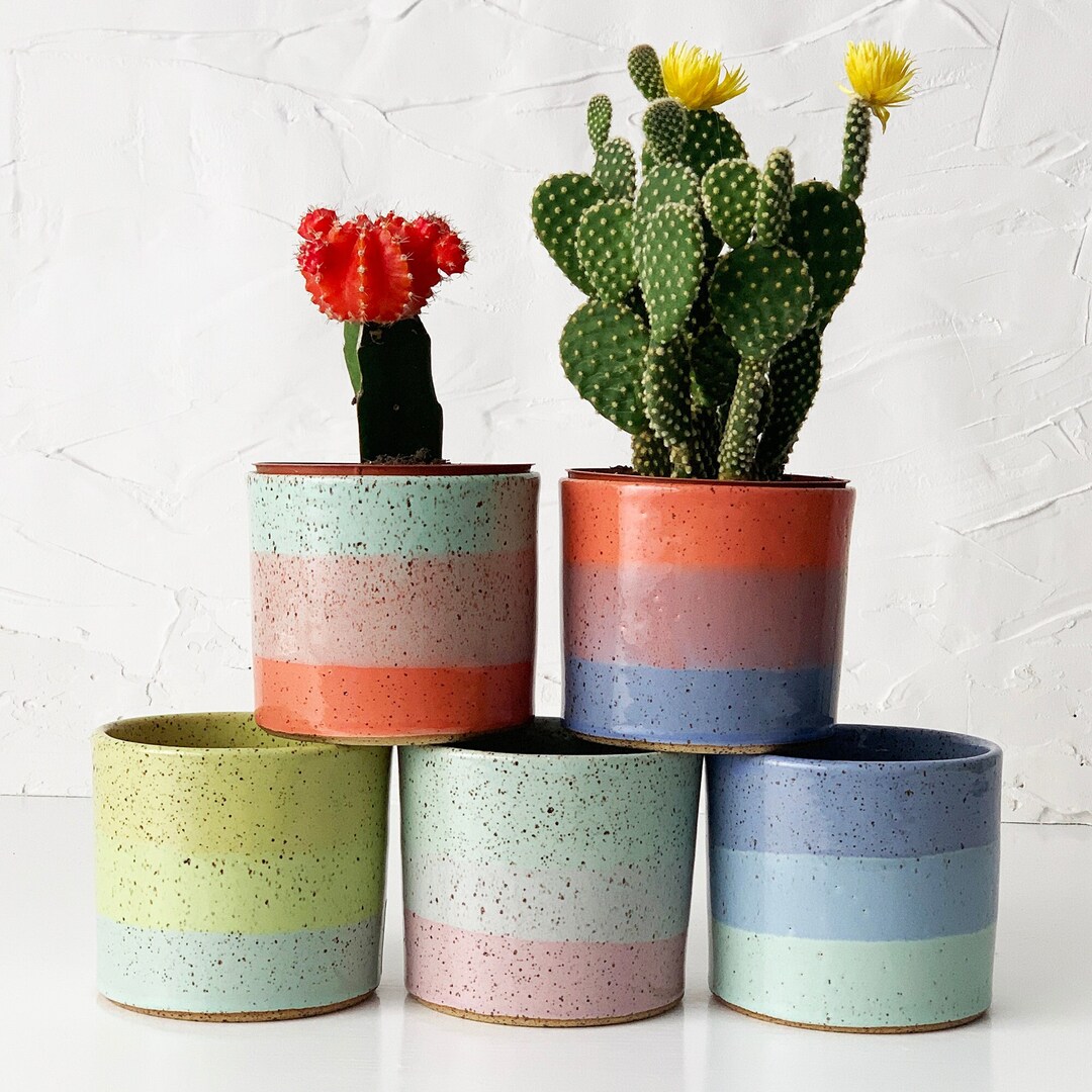 Handmade Stoneware Planter Modern Speckled Stoneware - Etsy