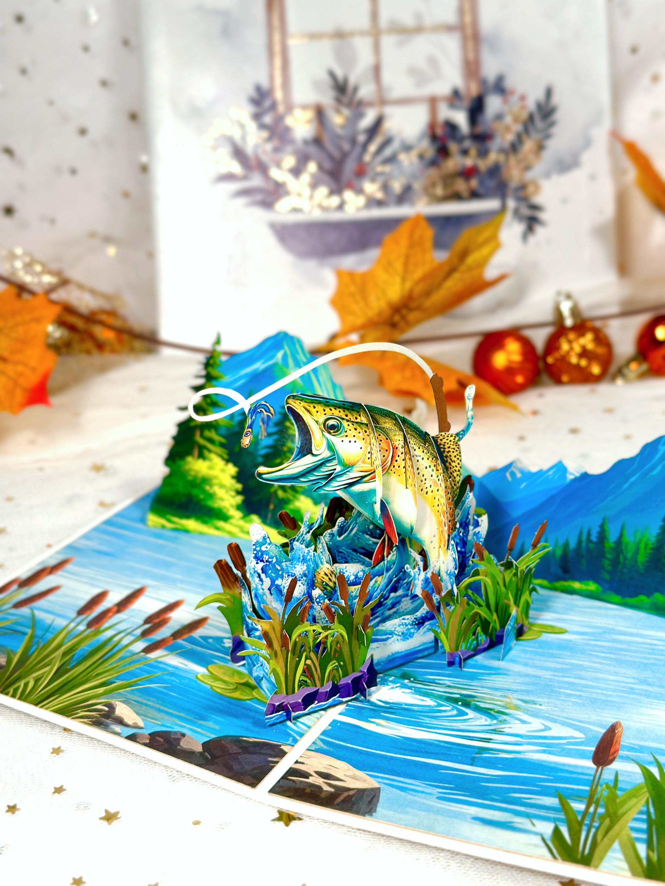 Pop up Card - Pop up Fish Card - Happy Holiday Card - Love Card ...