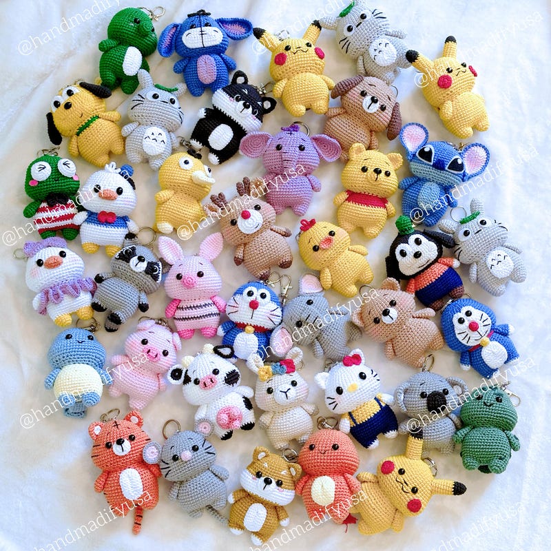 Crochet Animals Keychain - Etsy