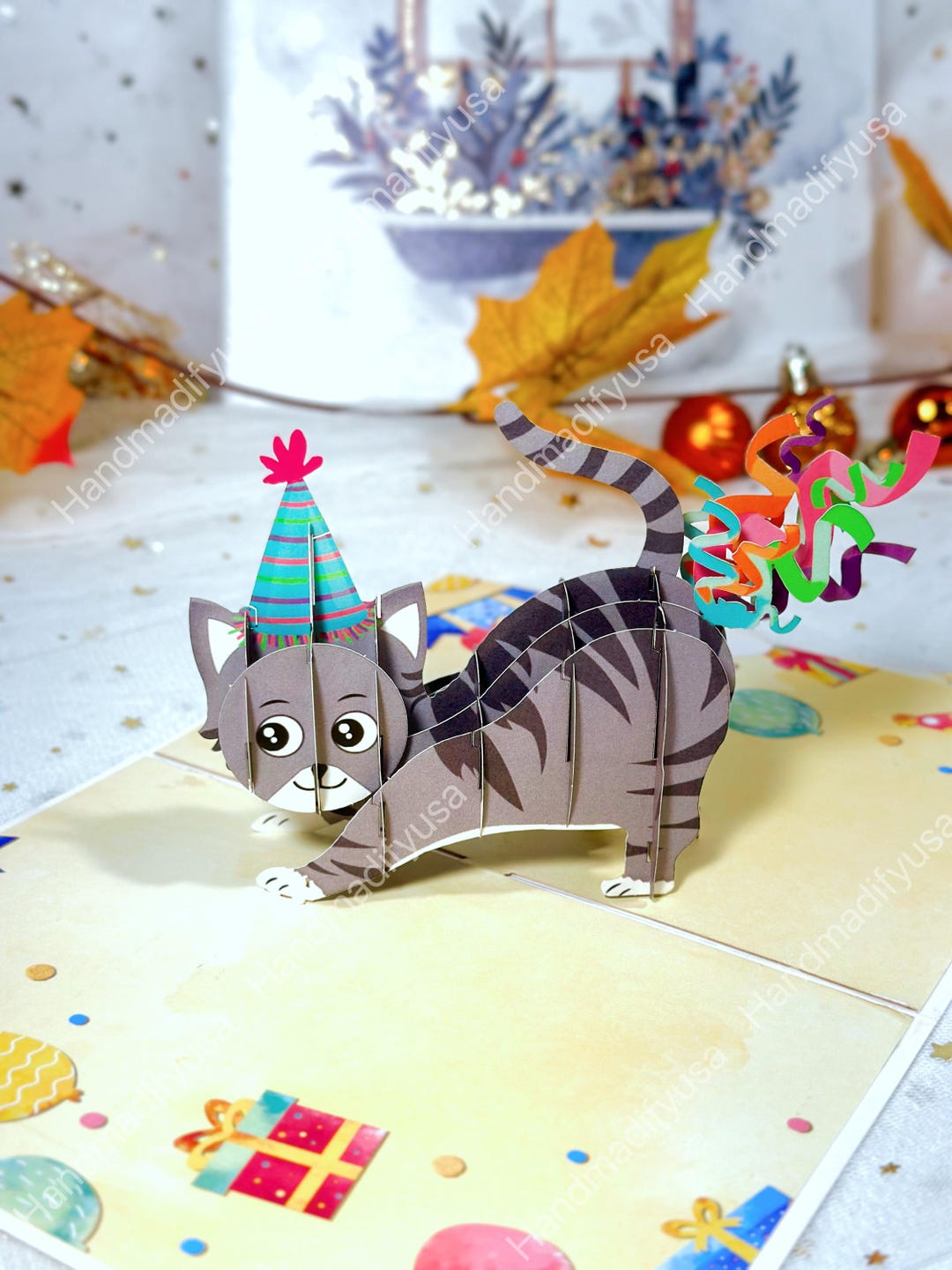 Pop up Card - Pop up Birthday Cat Card - Happy Holiday Card - Love Card ...
