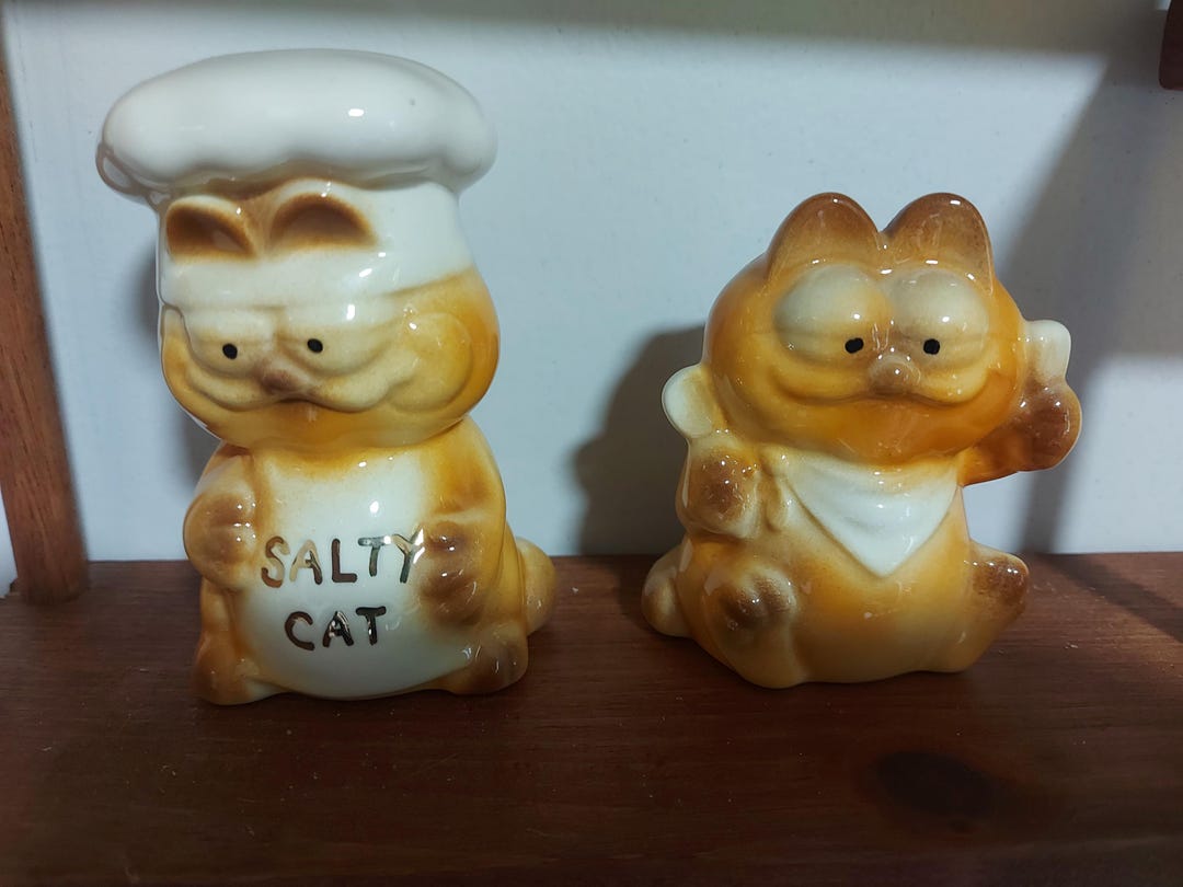 Garfield Salt & Pepper Shakers Homemade Vintage - Etsy