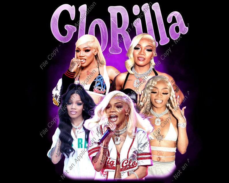 Glorilla T Shirt Design. PNG Digital 4500x5100 Px. Retro, 90s Vintage, Bootleg Tee. Instant ...