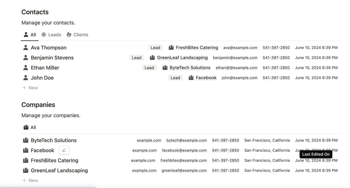 Notion CRM Template, CRM, Customer Relationship Management, Notion ...