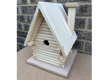 Log Cabin Bird House Plan - Etsy