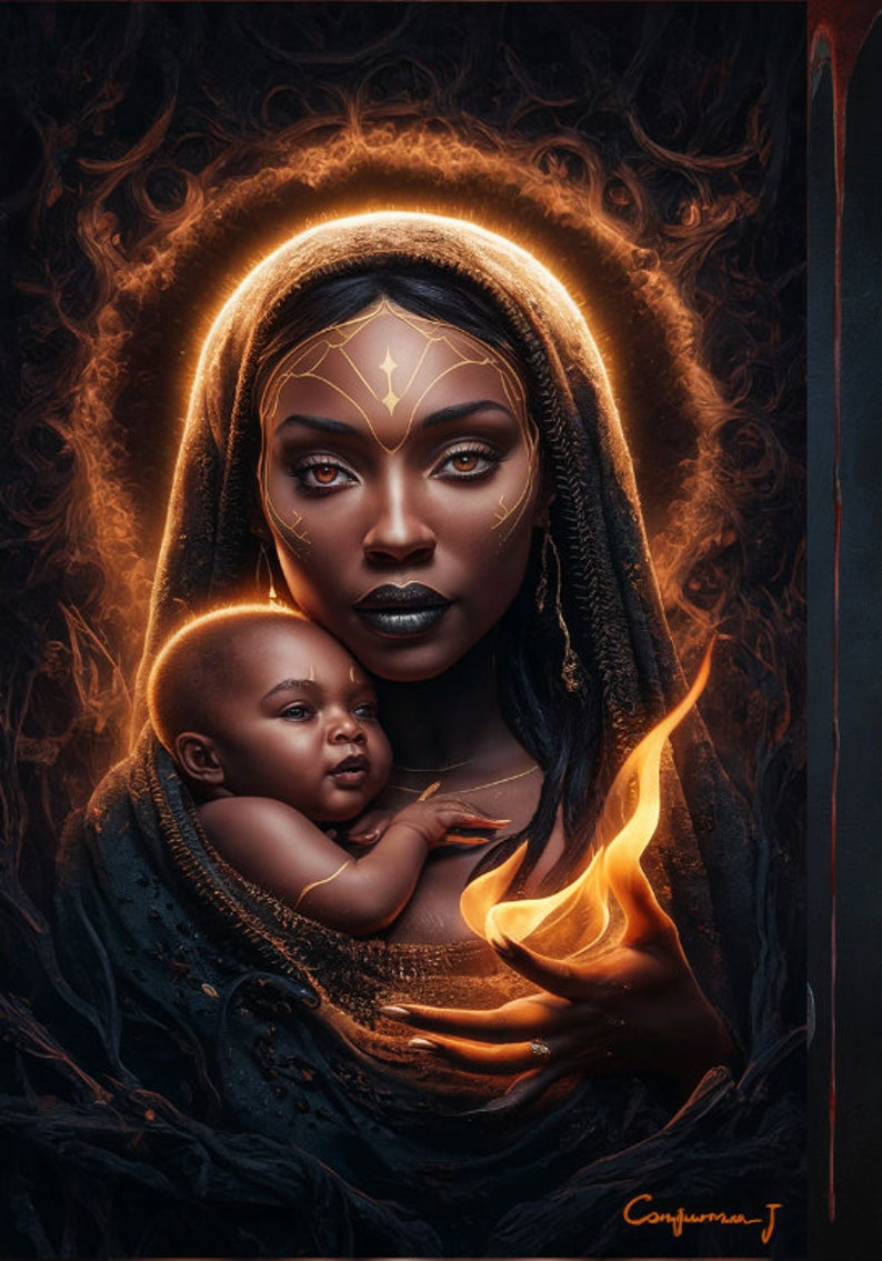 Erzulie Dantor 2. Altar Card Set, Voodoo, Lwa, Vodou - Etsy