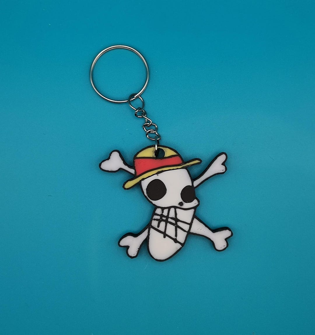 Mugiwara Flag Luffy Drawing One Piece Keychains - Etsy