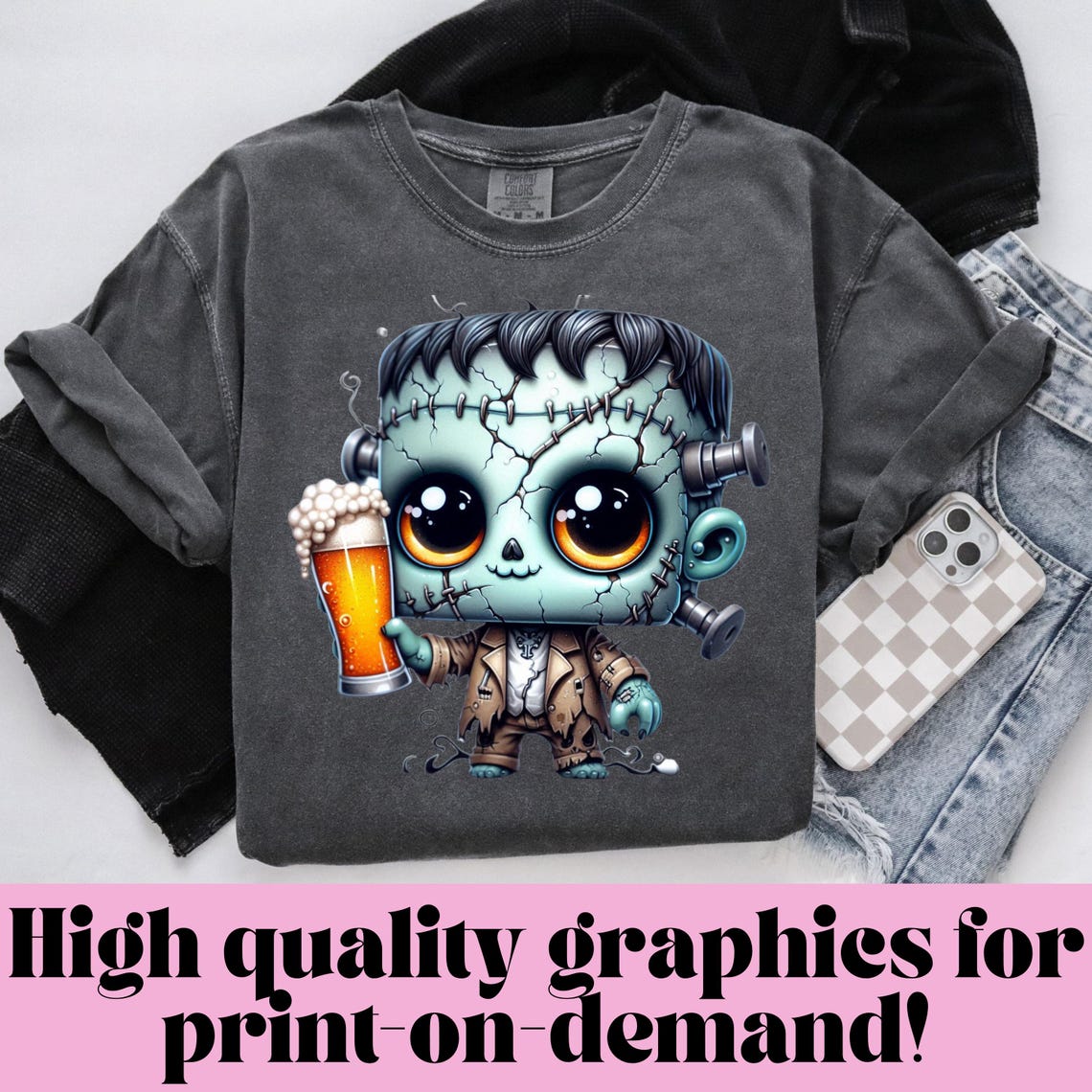 Cute Frankenstein Png, Spooky Beer Clipart, Frankenstein Png, Halloween ...