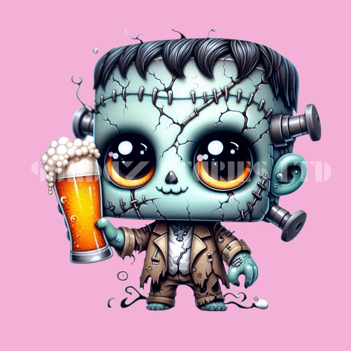 Cute Frankenstein Png, Spooky Beer Clipart, Frankenstein Png, Halloween ...