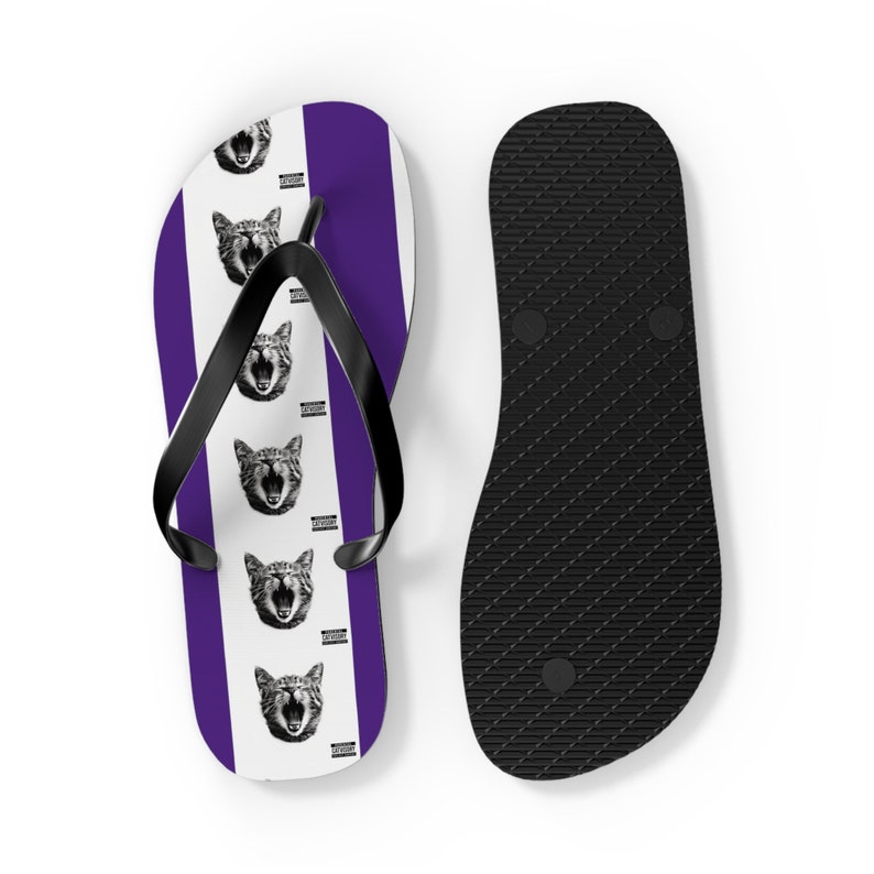 Cat Flip Flops, Purple Sandals, Pool, Summer Vacation, Beach Thongs ...