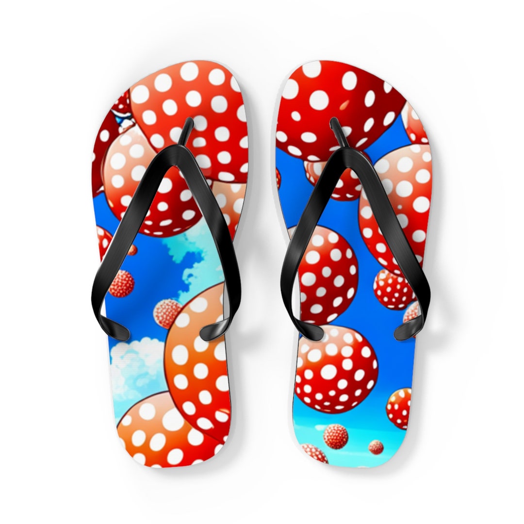 Red Polka Dot Flip Flops Thongs Beach Shoes Summer Vacation Pool Spring ...