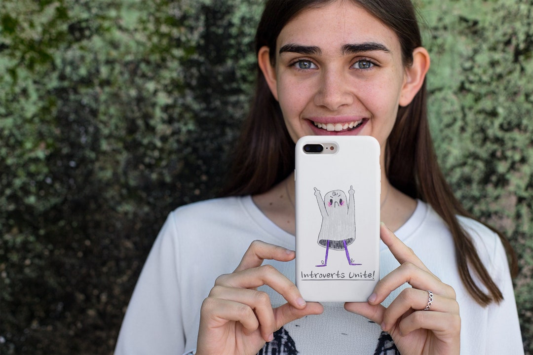 Introverts Unite Phone Case, White Tough, Ghost, for Him Her Mom Dad ...