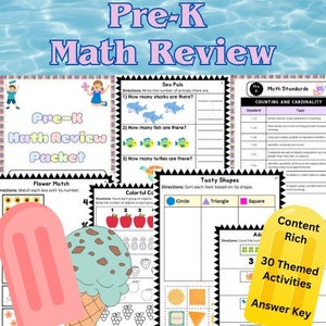 Prek Math – Summer Review Packet - Etsy