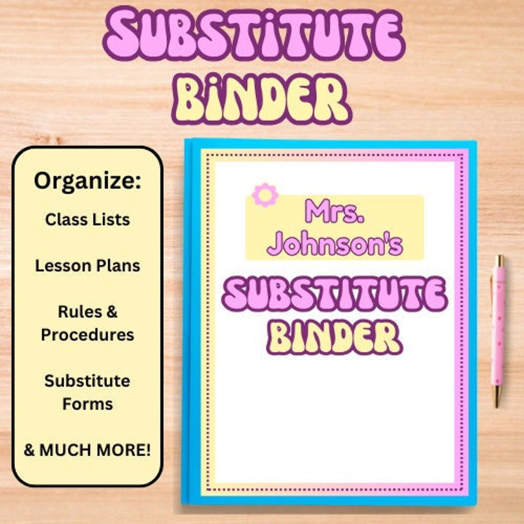 Customizable Substitute Binder - Etsy