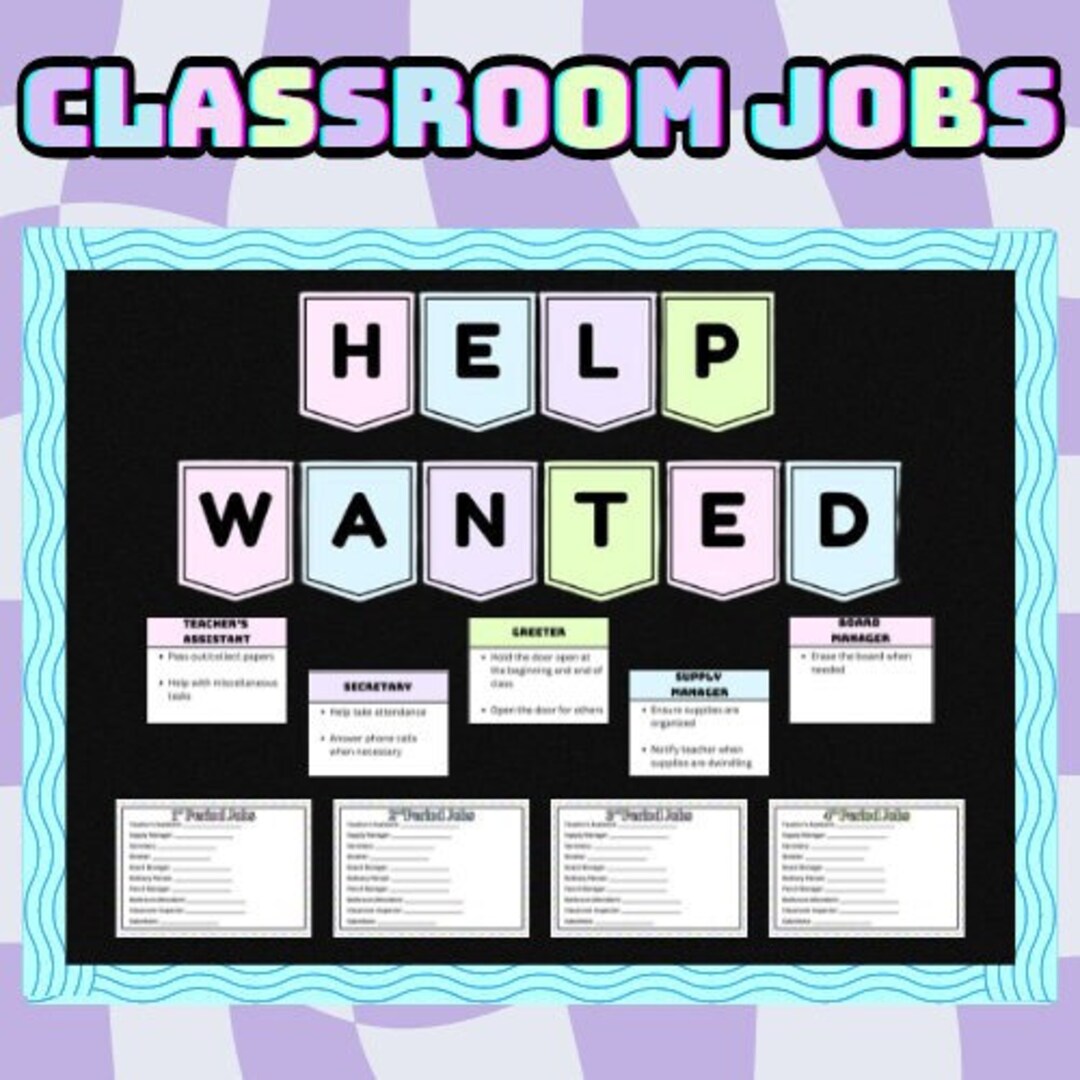 Classroom Jobs – Upper Elementary, Middle, and High School - Etsy Australia