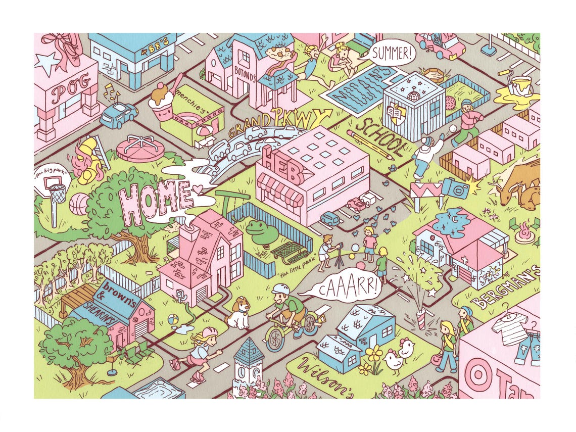 Custom Map Illustration / Family Memory Map / City Town / Anniversary ...