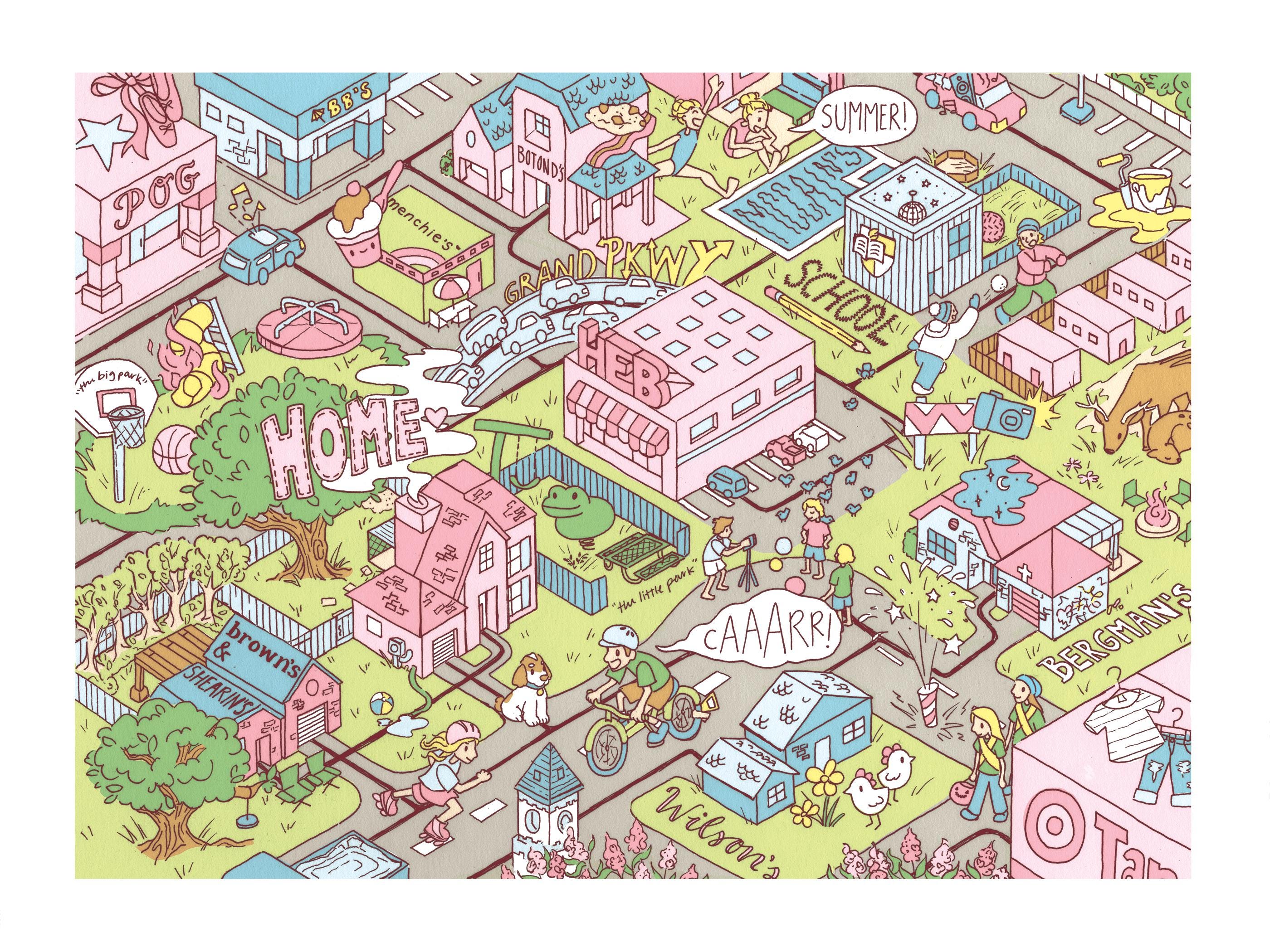 Custom Map Illustration / Family Memory Map / City Town / Anniversary ...