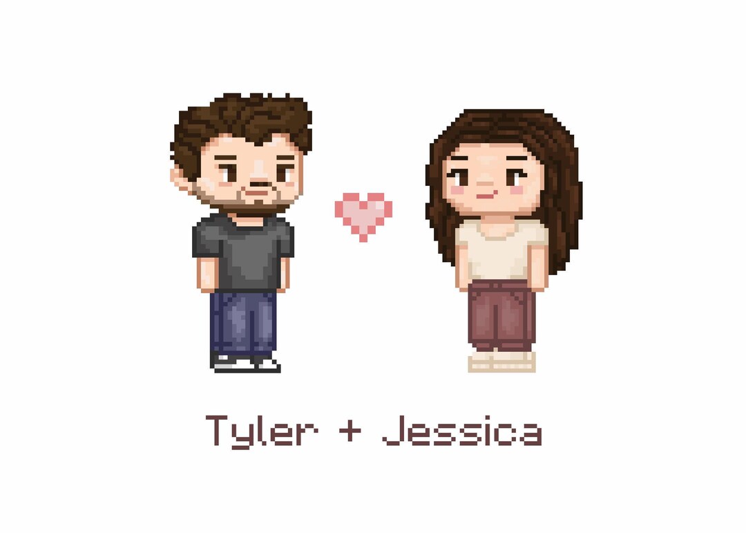 Custom Pixel Portrait Couples Anniversary Video Game Gift Boyfriend ...