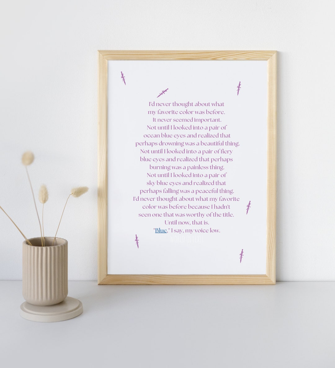 My Favorite Color Purple powerless Digital Poster Aesthetic Minimalist ...