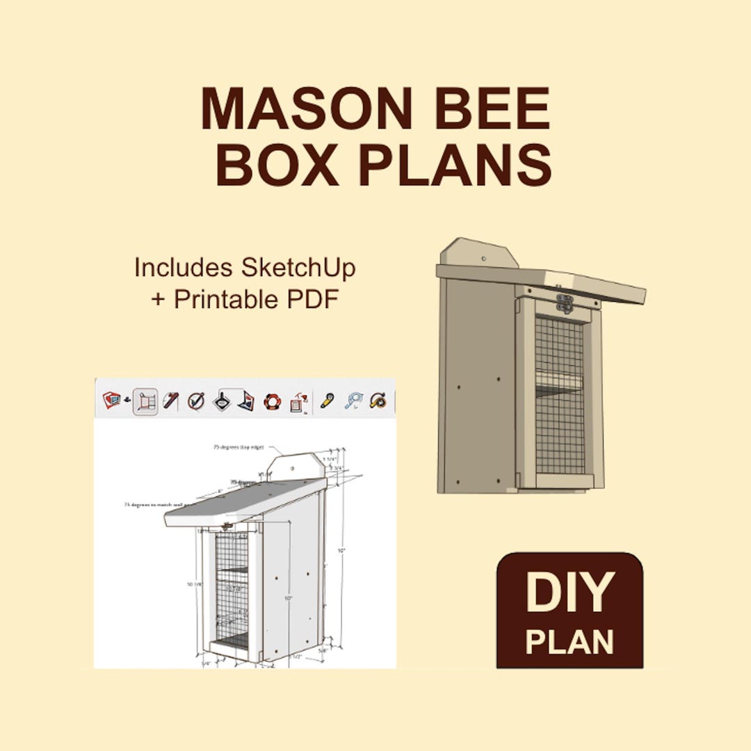 Mason Bee Basic Box Plans & Sketchup Model - Updated - Etsy