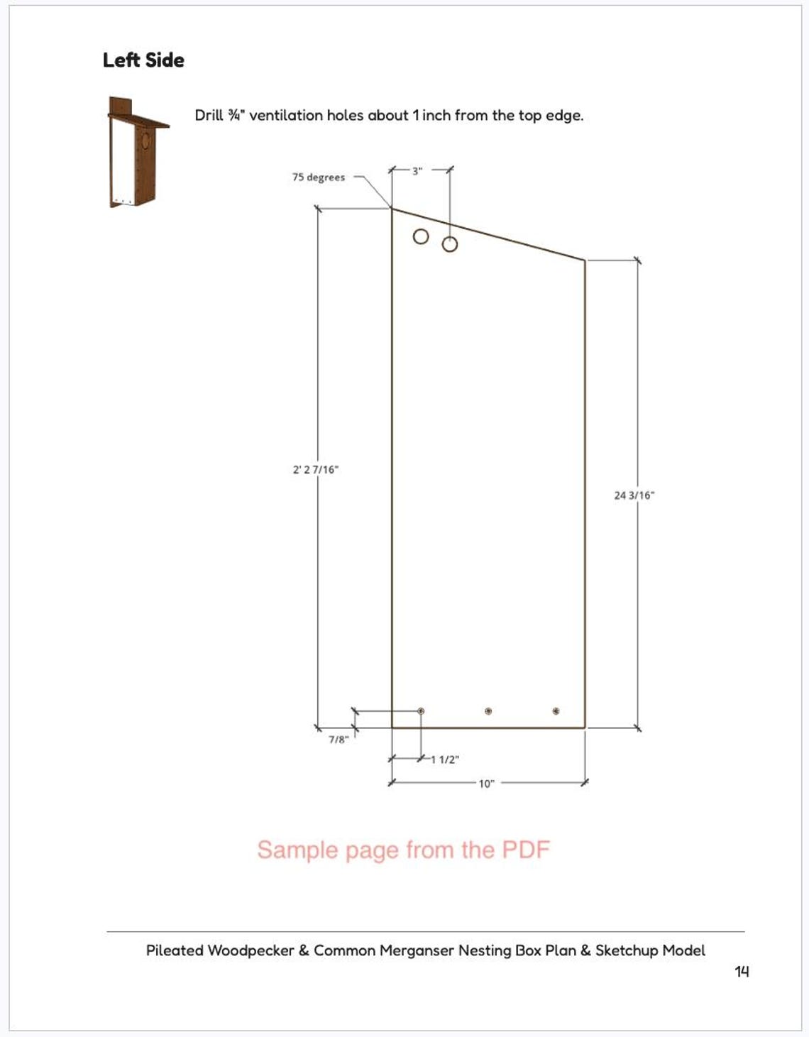 Pileated Woodpecker Nest Box Plans & Sketchup Model - Etsy