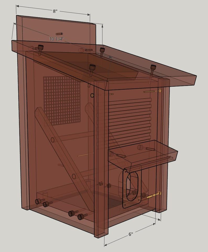 Eastern Bluebird Roosting Box 3D Sketchup File - Etsy
