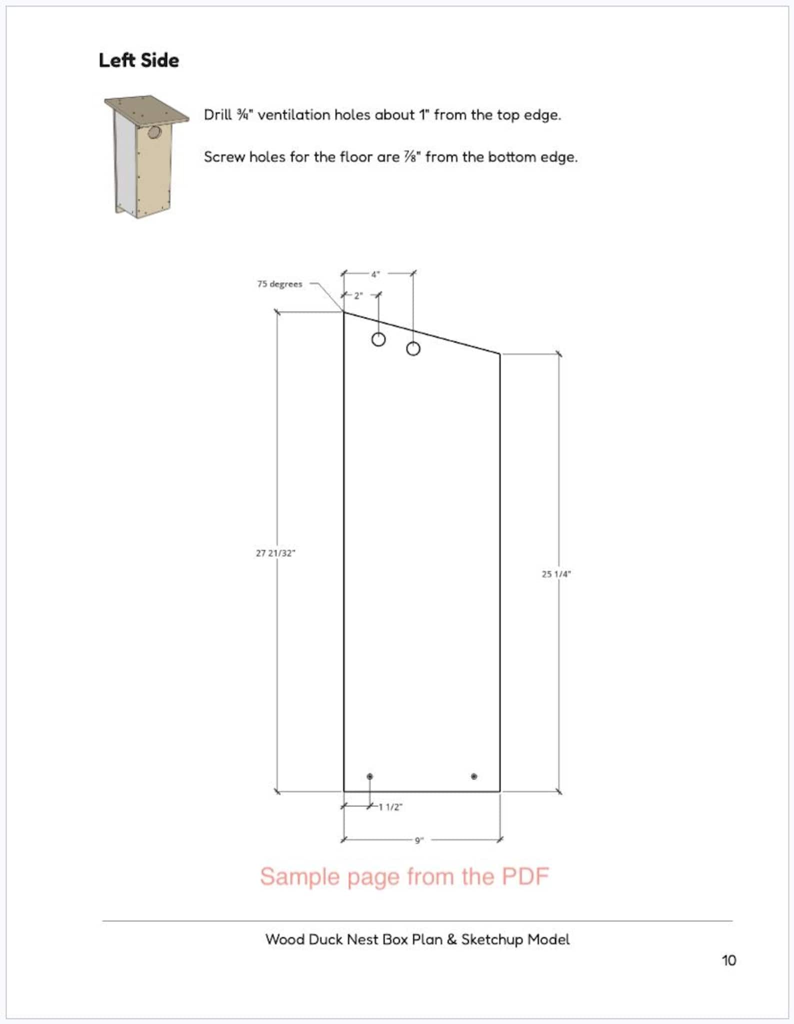 Wood Duck Nest Box Plans and Sketchup Model - Etsy
