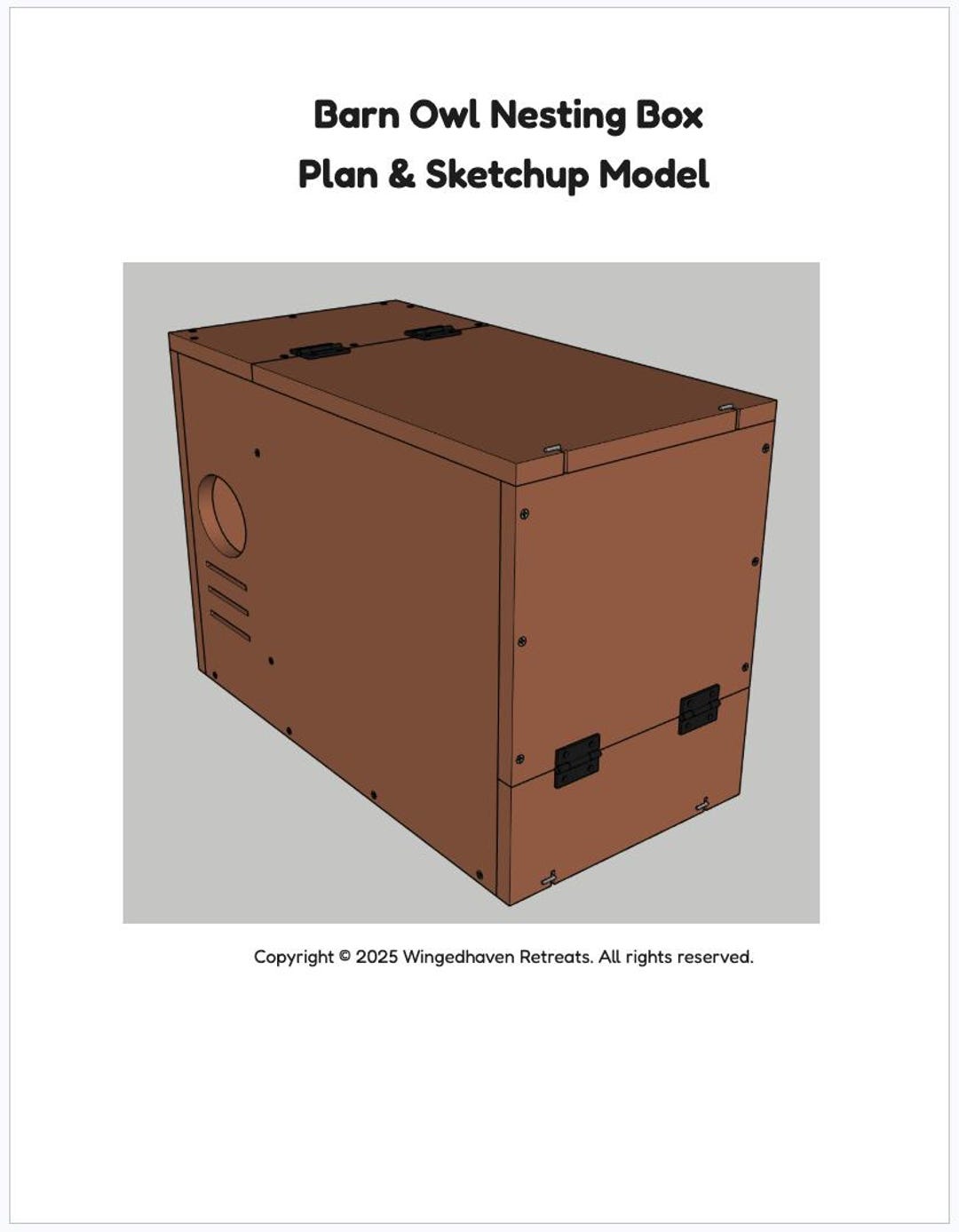 Barn Owl Nesting Box Plan & Sketchup Model - Etsy
