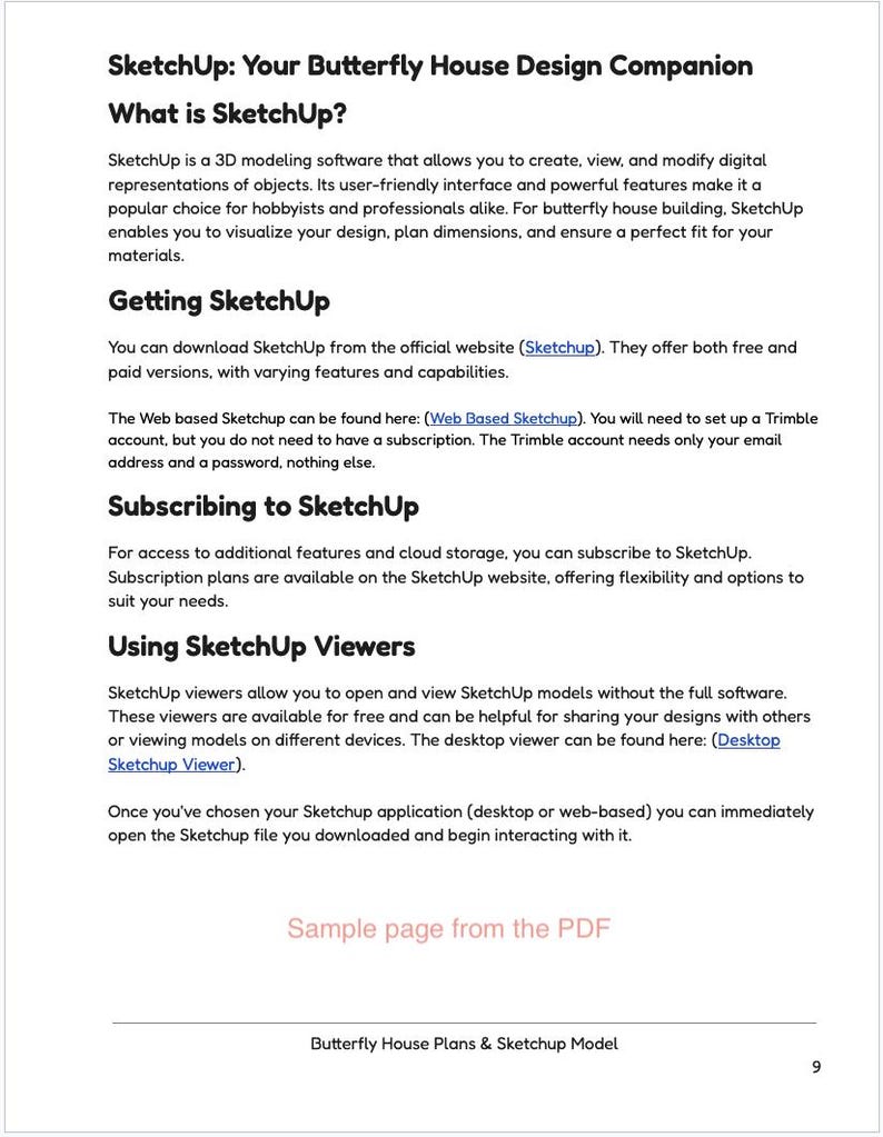 Butterfly House Woodworking Plans | Digital Download PDF + Sketchup ...