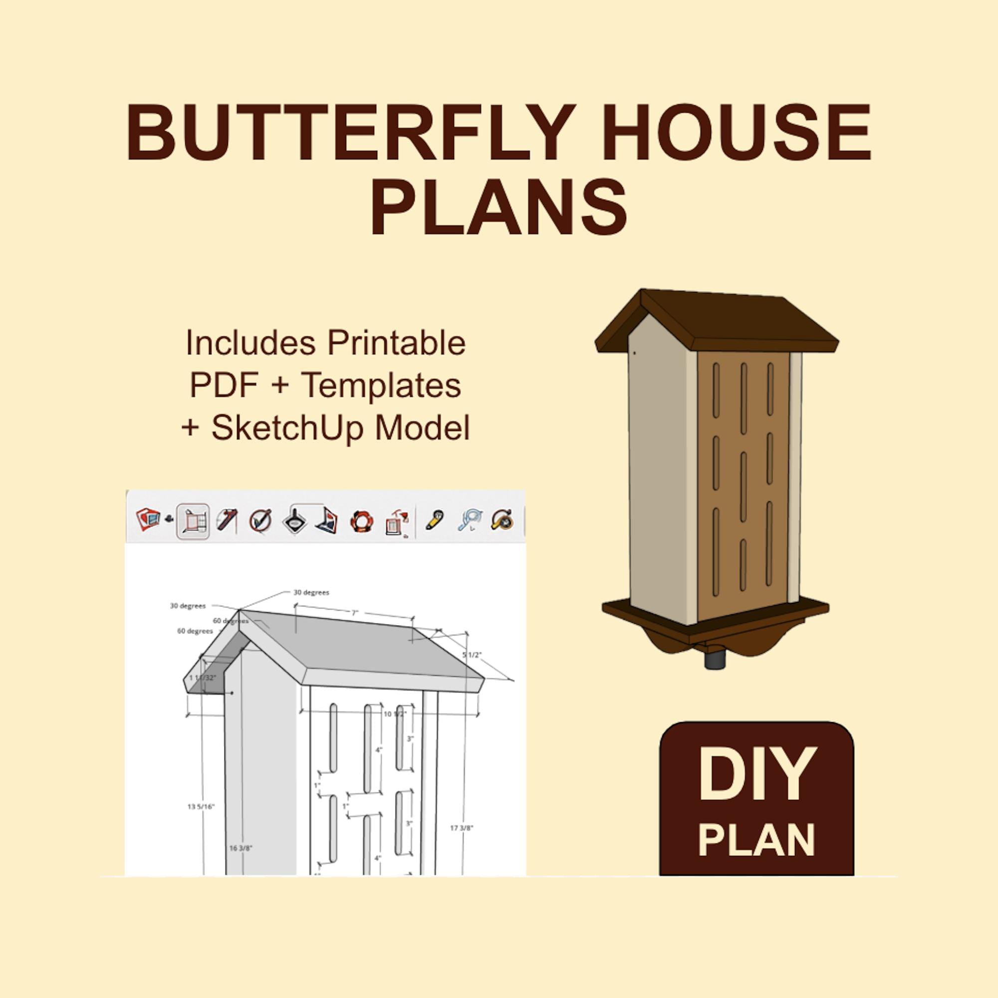 Butterfly House Woodworking Plans | Digital Download PDF + Sketchup ...