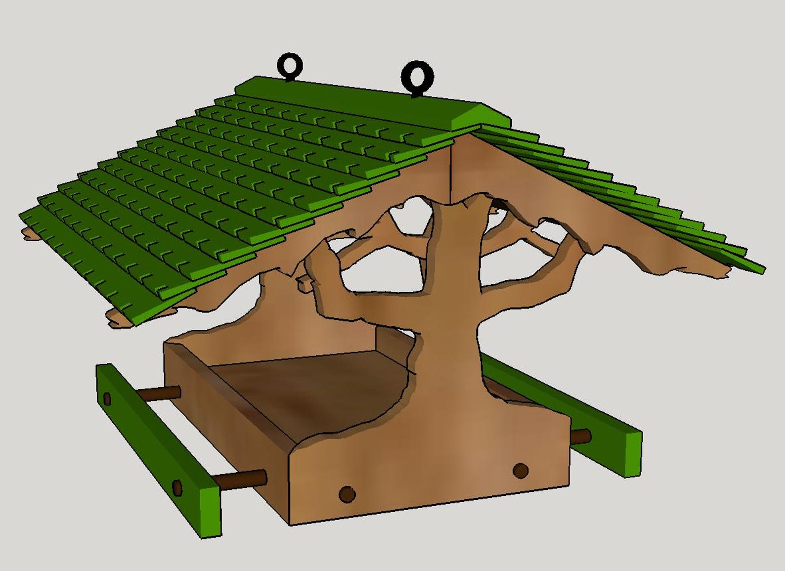Oak Tree Covered Platform Feeder Sketchup Model - Etsy