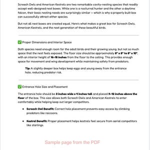 Screech Owl / Kestrel Nest Box Plans & Sketchup Model - Etsy