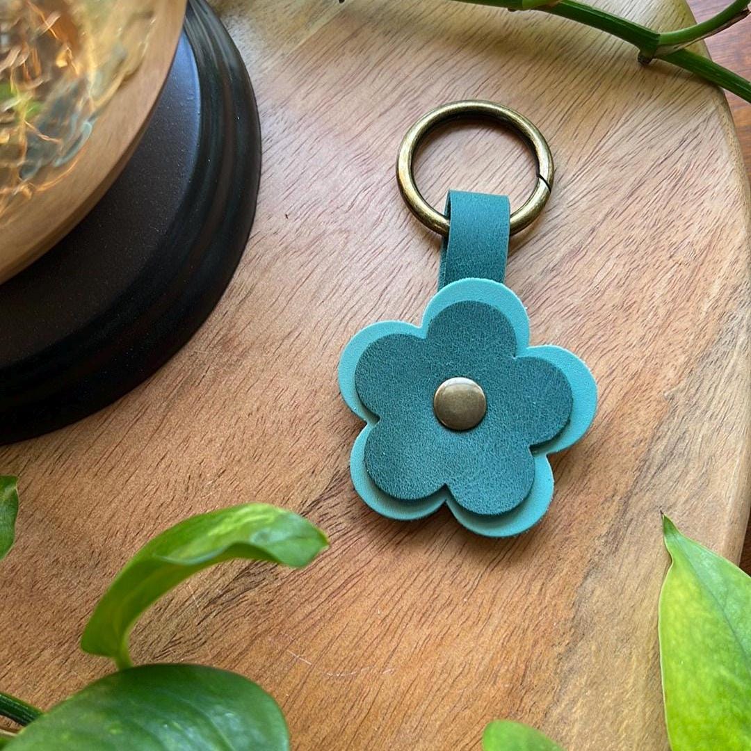 Handmade Snap Flower Bag Charm in Surf and Mint - Etsy