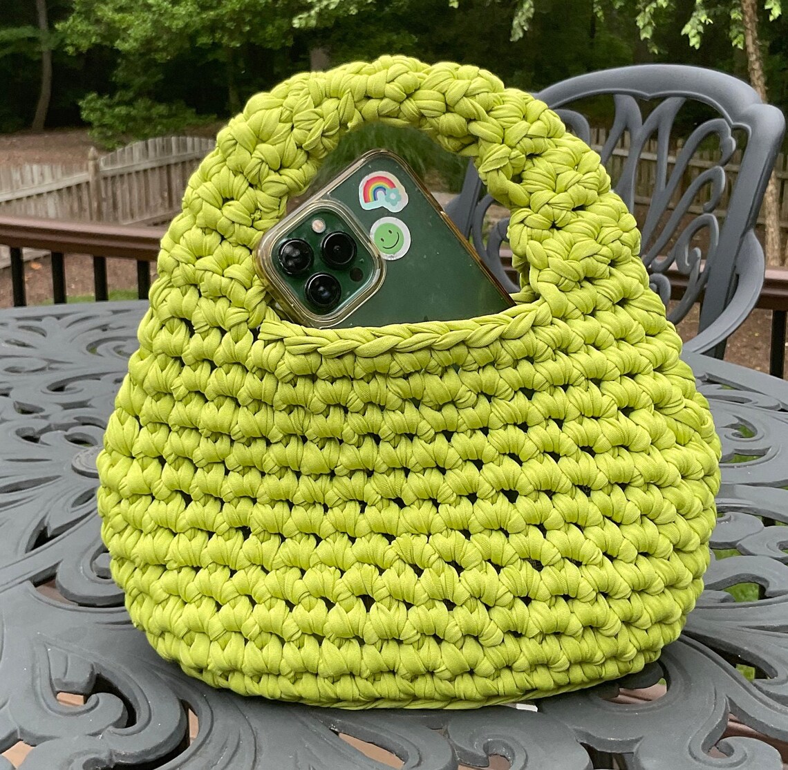 The Dumpling Bag | Crochet Purse Pattern, Chunky Tshirt Yarn, FAITDUCROCHET Handbag - Etsy
