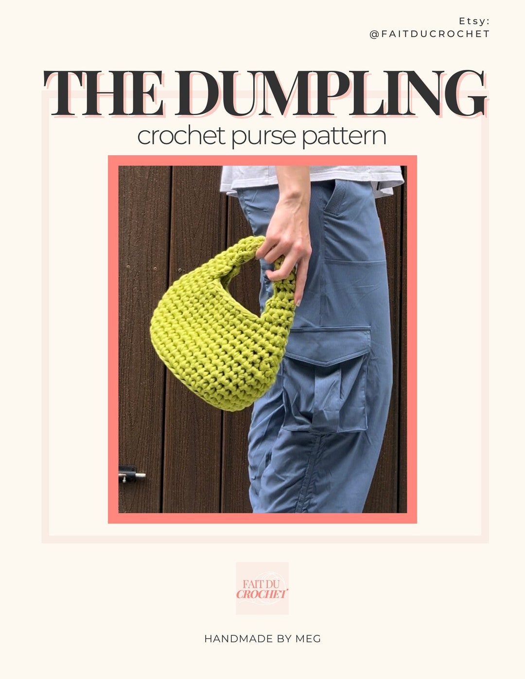 The Dumpling Bag | Crochet Purse Pattern, Chunky Tshirt Yarn ...