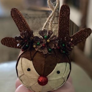 Reindeer Handmade Quilted Ornament No Sew Heirloom Christmas Gift - Etsy