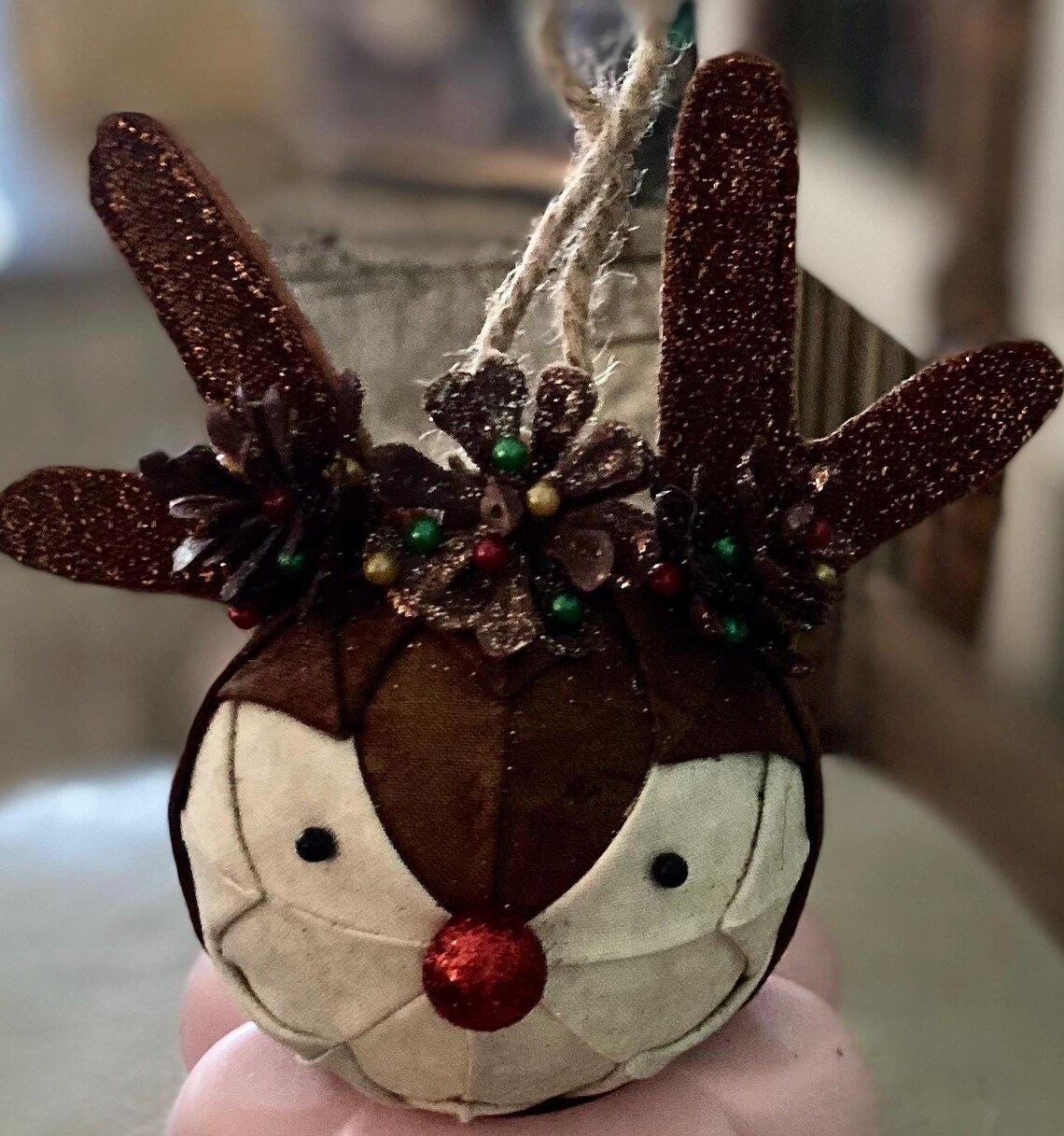 Reindeer Handmade Quilted Ornament No Sew Heirloom Christmas Gift - Etsy