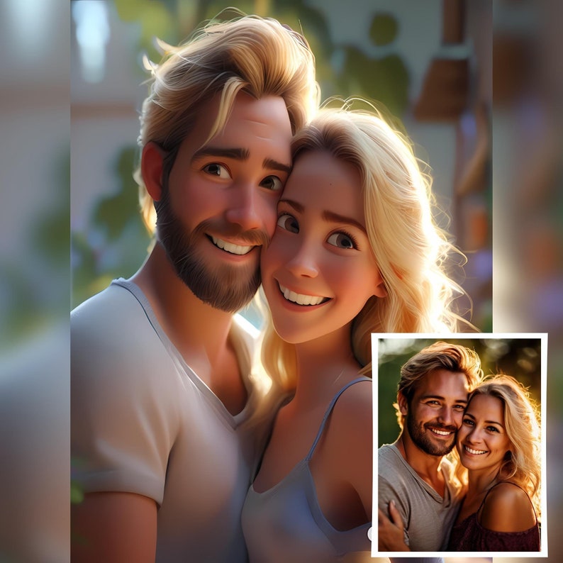 Pixar Style Portrait From Photo, Custom Portrait With Digital or Metal ...